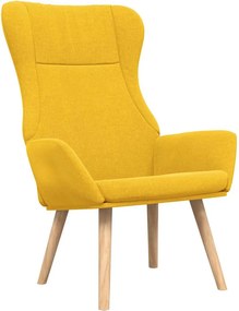 Relaxační křeslo s podnožkou hořčicově žluté textil 3097889