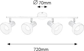 Rabalux HOLLY stropní bodové svítidlo max. 4x40W | E14 | IP20 - bílá, světlé dřevo