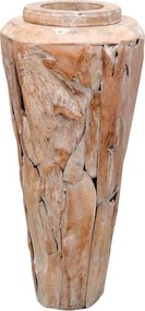 Dekorativní váza 40 x 100 cm masivní teakové dřevo 285209