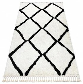 Kusový koberec Shaggy Cross bílý 80x250cm
