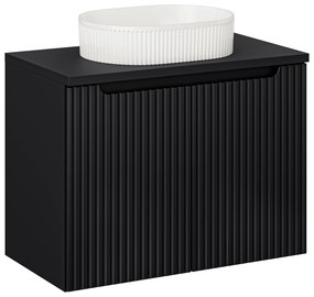 Comad Koupelnová skříňka s deskovým umyvadlem SET-NOB B BLACK 80 II černá mat