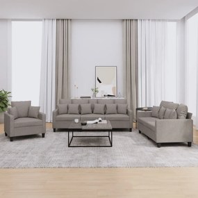 3dílná sedací souprava s polštáři taupe textil 3201639