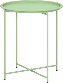 Skládací boční stůl Outsunny Ø46 x 50 cm - Kulatý balkonový stůl odolný proti povětrnostním vlivům s skládacími nohami, Camping stůl, Skládací konfere