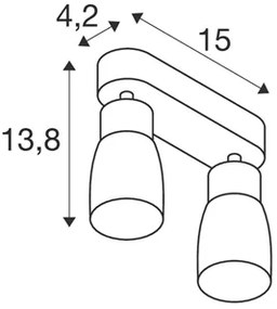 SLV 1008371 Puri 2.0 Dome, bílé nástěnné/stropní svítidlo 2xGU10, délka 15cm