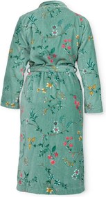 Pip Studio Les Fleurs bavlněný froté župan - zelený (Dámský župan z bavlněného froté středně dlouhý)