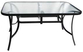 ROJAPLAST Zahradní stůl - XT1012T, 150x90 cm, kovový/skleněný