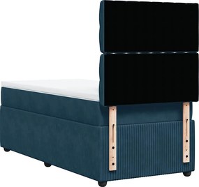 Box spring postel s matrací tmavě modrá 100x200 cm samet 3292272