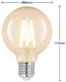 LED žárovka E27 8W G80 2700K filament stmívač čirá