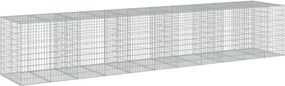 Gabionový koš s víkem 550 x 100 x 100 cm pozinkované železo 3295199