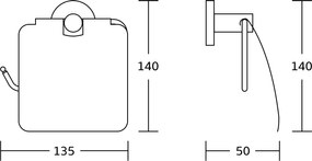 Aqualine, SAMBA držák toaletního papíru s krytem, černá, SB207