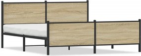 Kovový rám postele bez matrace dub sonoma 193 x 203 cm 3301366