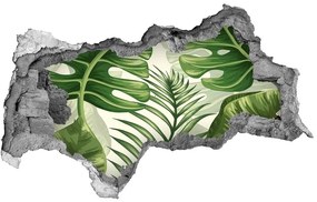 Wallmuralia Nálepka 3D díra Tropické listí 95x73 cm