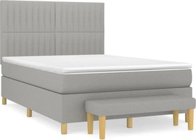 Box spring postel s matrací světle šedá 140 x 190 cm textil 3137309