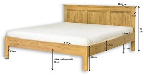 Drewmax LK700 - Dřevěná postel masiv 90 cm