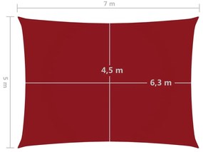 vidaXL Marketos Stínící plachta oxfordská látka obdélníková 5 x 7 m červená