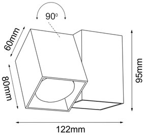 Brosline 2293 - Nástěnné bodové svítidlo CUBE 1xGU10/10W/230V bílá