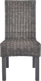 vidaXL Jídelní židle 6 ks ratan kubu a mangovníkové dřevo [275468] Barva: Černá