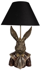 Zlatá stolní lampa Králík s černým stínidlem - Ø 37*61 cm