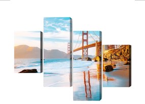 Vícedílný obraz Golden Gate Bridge V San Franciscu Nedostatek Nedostatek Plátno Canvas 120x75