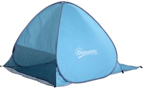 Outsunny beach shell pop up stan 200x150x119cm rychlé automatické stavění z polyesteru v modré barvě pro perfektní dovolenou na pláži | Aosom.de