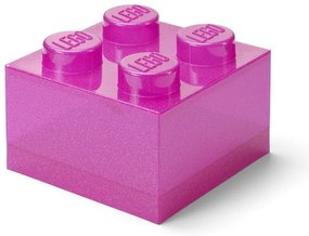 Růžový plastový dětský úložný box 25x25x18 cm – LEGO®
