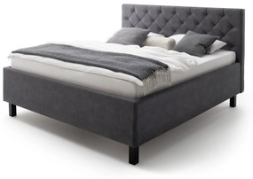 Čalouněná postel ARNAUD 160x200 s úložným prostorem, antracit Barva: černá