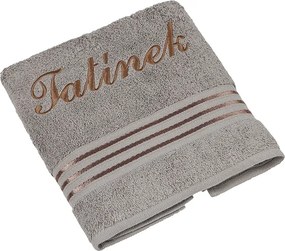 Bellatex Froté ručník kolekce Linie s výšivkou Tatínek Šedá 50x100 cm