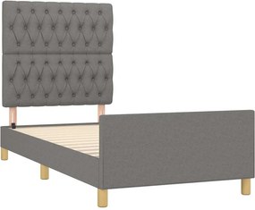 Rám postele bez matrace tmavě šedá 100 x 200 cm textil 3125277