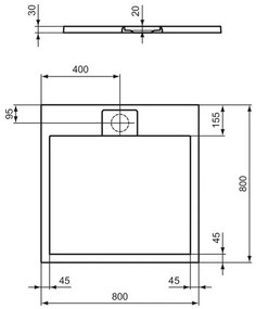 Ideal Standard i.Life Sprchová vanička litá 80 x 80 cm, betonově šedá T5229FS