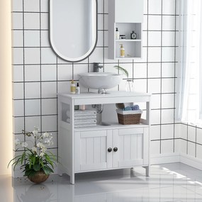 Podskříňový kabinet Kleankin se 2 dvířky a otevřenou policí, moderní design, nosnost 30 kg, 60x30x60 cm, bílý