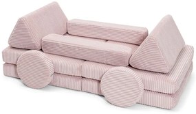 Skládací pěnová pohovka SOFA MINI z manšestru Zvolte barvu: Světle růžová