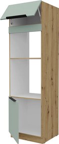 ARIA st | vysoká skříňka 60 DPM-210 2F na vestavnou troubu a mikrovlnku | 60 cm | ANTI FINGERPRINT povrch | artisan/aquamarine