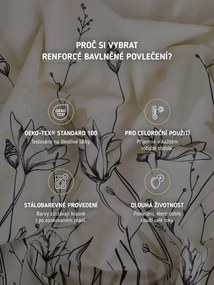 MK Lůžkoviny Bavlněné povlečení Renforcé -  Aneta béžová 140 × 200 cm, 70 x 90 cm