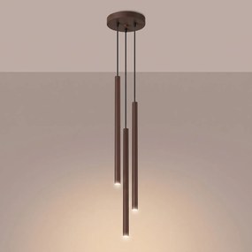 Sollux Lighting Závěsné svítidlo PASTELO 3P hnědé