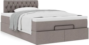Osmanský rám postele s matrací taupe 120x200cm textil 3311536