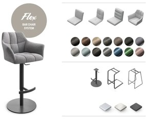 Barová židle Pela-Flex Textured Fabric Light Grey Cantilever Flat