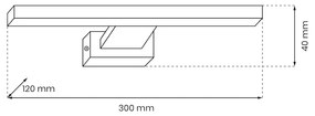 Nástěnné LED svítidlo Shine2, 1x LED 7w, 4000k, (30 cm),
