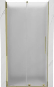 Mexen Velar, posuvné sprchové dveře do otvoru 110 cm, 8mm sklo námraza, zlatá lesklá, 871-110-000-31-50