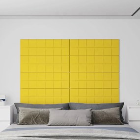 Nástěnné panely 12 ks světle žluté 90x30 cm textil 3,24 m²,  344123