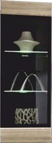 CZ Nábytkář - Kasvo HIT vitrína závěsná s LED osvětlením | Varianta: dub sonoma / černé sklo