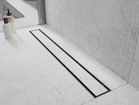 Mexen Flat ABS, sprchový odtokový žlab 2v1 60 cm, broušená ocel, 1069060