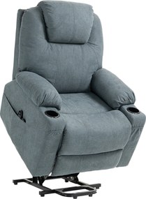 Masážní křeslo HOMCOM, elektrické, s 8 masážními body, s funkcí polohování, s funkcí vyhřívání, pěnové, 90x101x107cm, tmavě šedé | Aosom