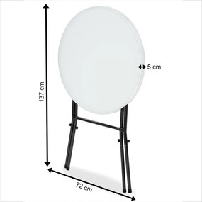 Cateringový skládací barový stůl STABLE 72 cm bílý