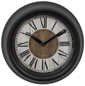 Hnědo-černé nástěnné hodiny London - Ø 23*5 cm / 1*AA