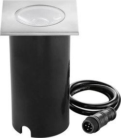 FAN LED-RUNNER-R8-24V Venkovní svítidlo pochozí LED RUNNER DC 24 V kulaté nikl hliník 10 W 1020 lm RGBW IP67 7,8x8,5 cm - FANEUROPE