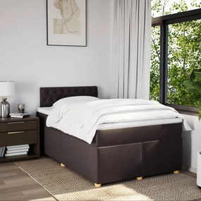 Box spring postel s matrací tmavě hnědá 120x200 cm textil 3286657