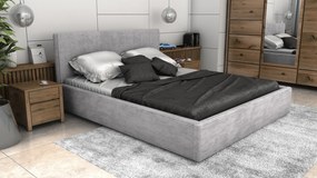 Postel LINCOLN 120x200 šedá s úložným prostorem