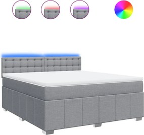 Box spring postel s matrací světle šedá 180 x 200 cm textil 3289461