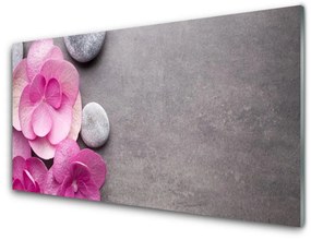 Plexisklo-obraz Květiny Kameny Zen Lázně 120x60 cm