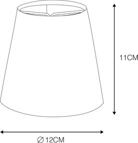 Bílý lněný klip-on stínidlo 12 cm kulaté